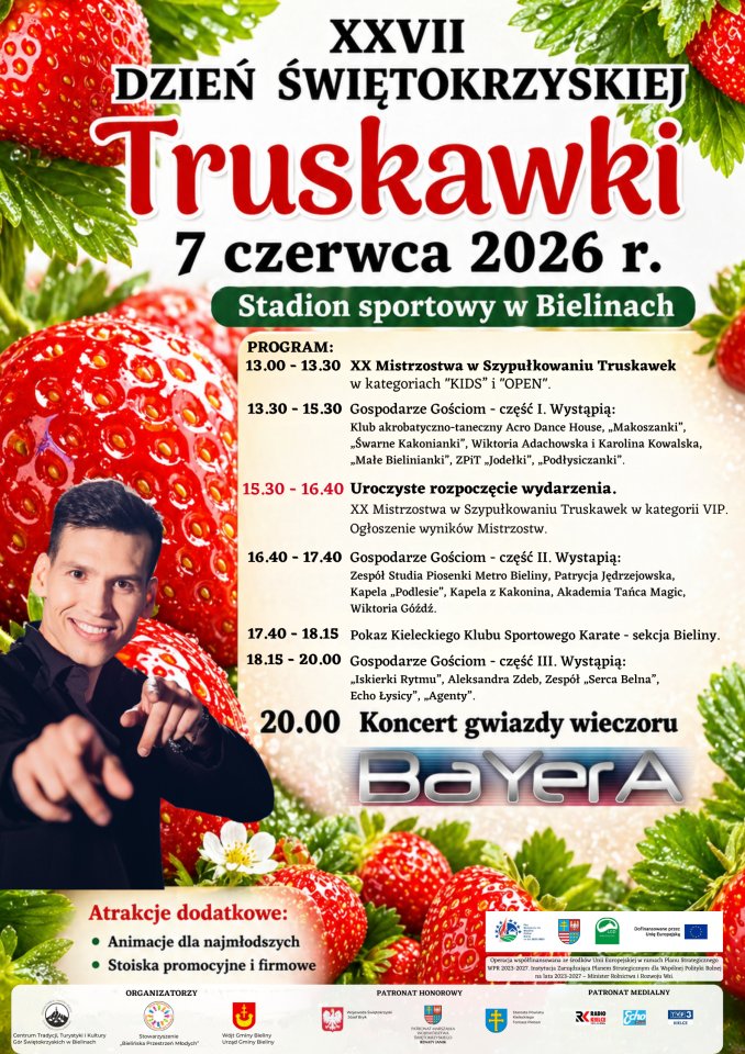 XXVII Dzień Świętokrzyskiej Truskawki Bieliny - 7 czerwca 2026 | Disco ...
